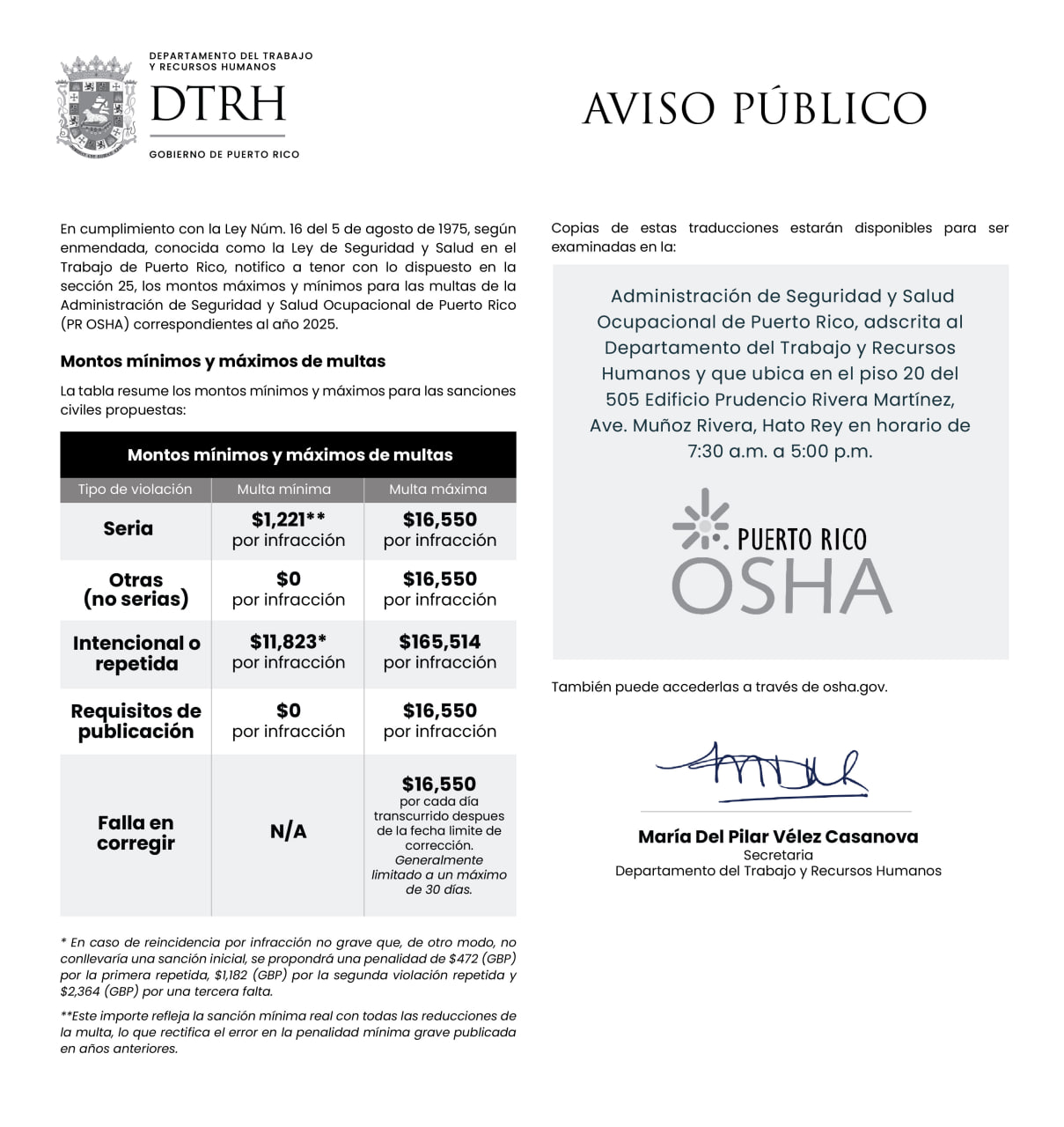 Departamento del Trabajo y Recursos Humanos